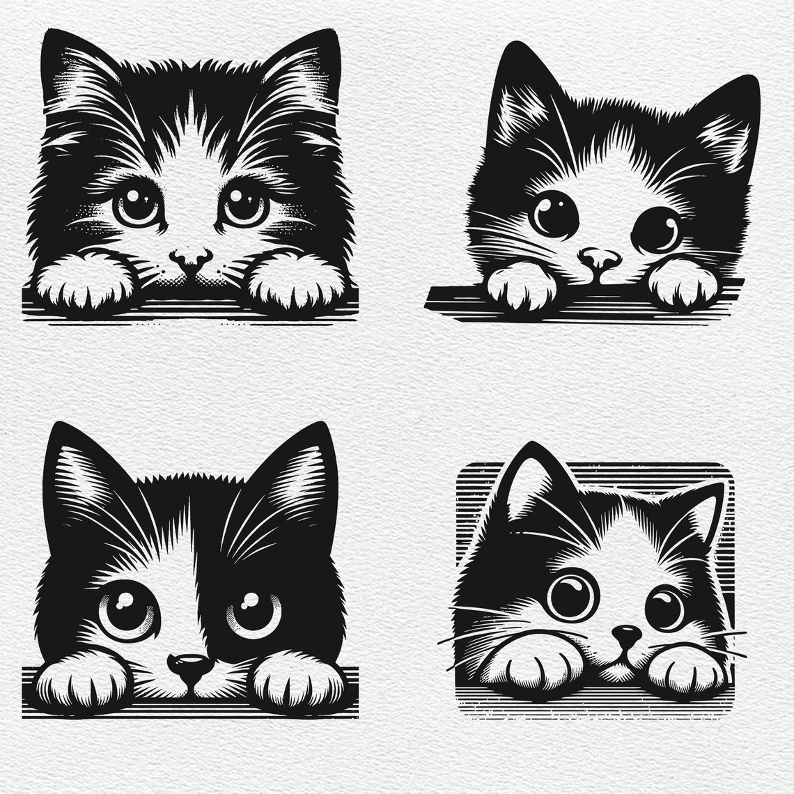 Peeking Cute Cat SVG, Peeking Kitten SVG, Cute Kitten Cats , Cats Head ...