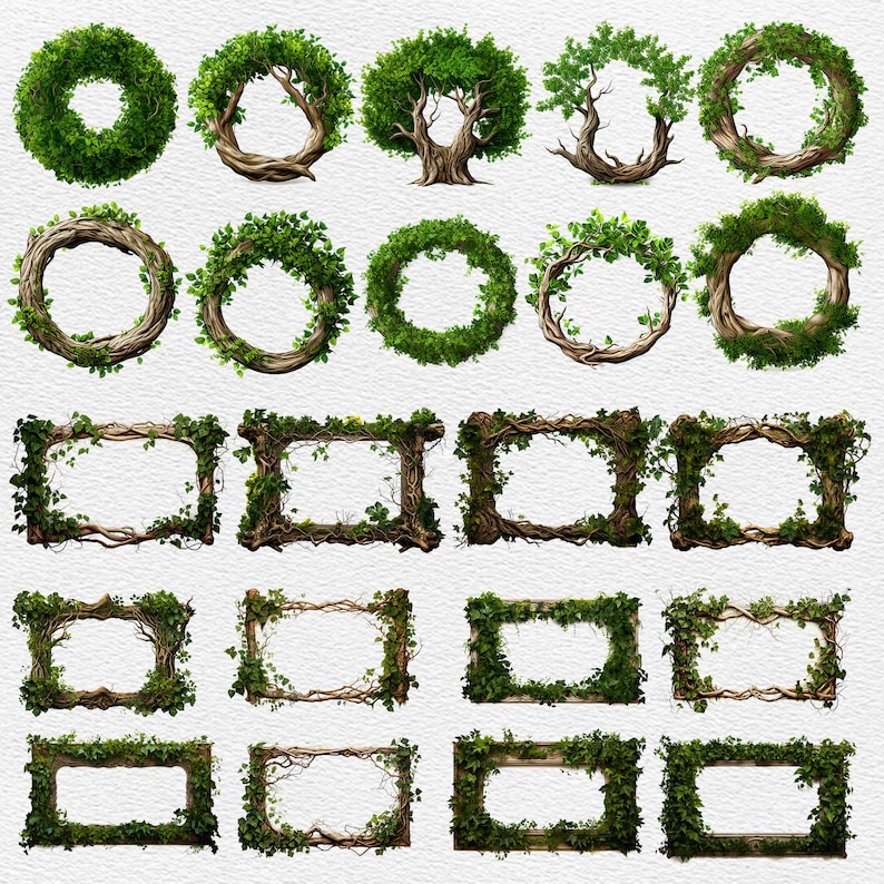 Forest Frame Clipart, 310 Floral Frame, Forest Watercolor, Roots Forest ...
