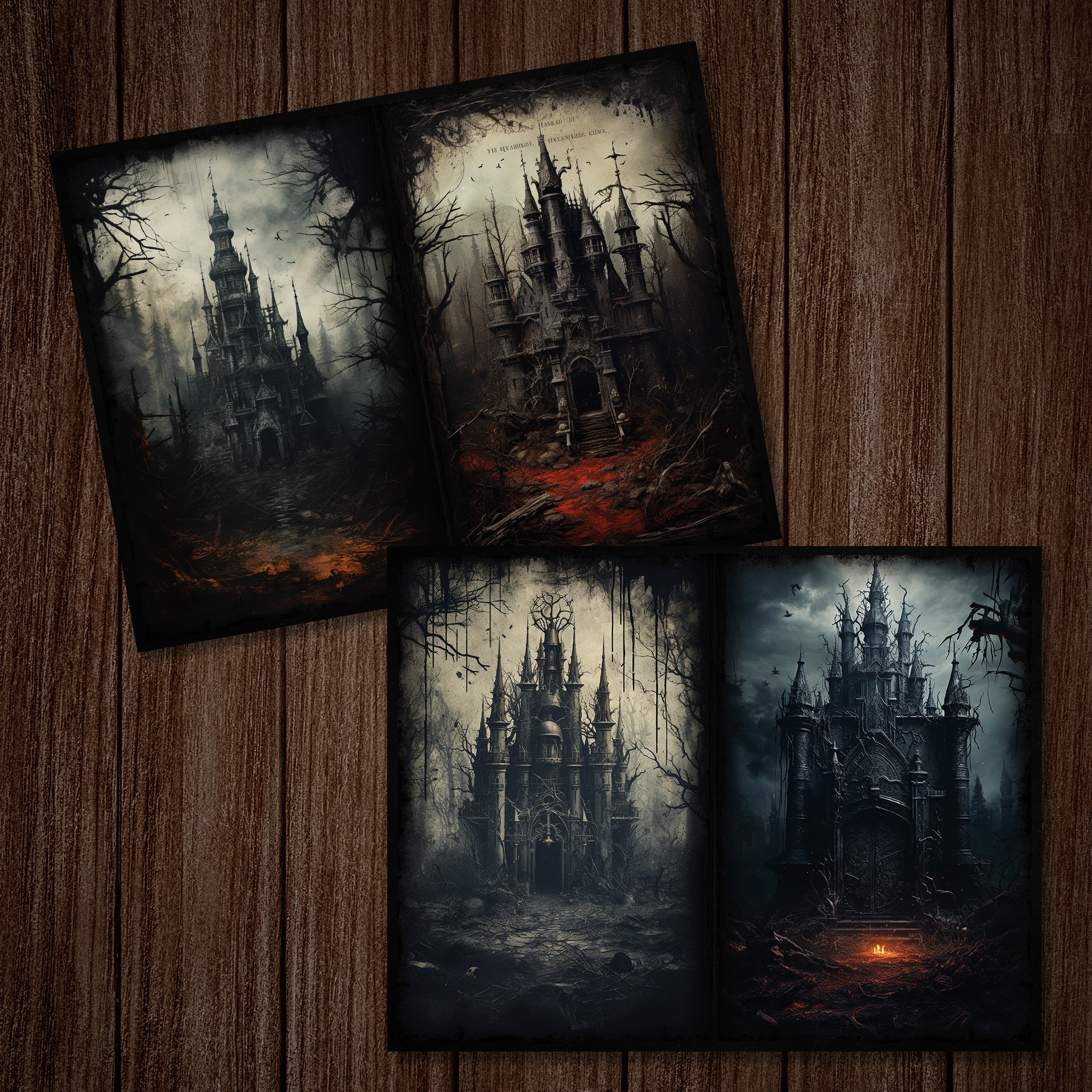 Dark Gothic Castle Junk Journal Pages, Gothic Castle Journal Scrap ...