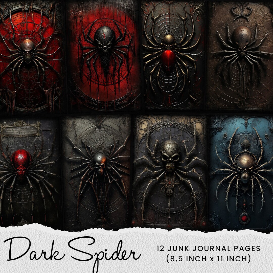 Dark Spider Journal Pages, Horror Creepy Spider, Spider Evil, Spider ...