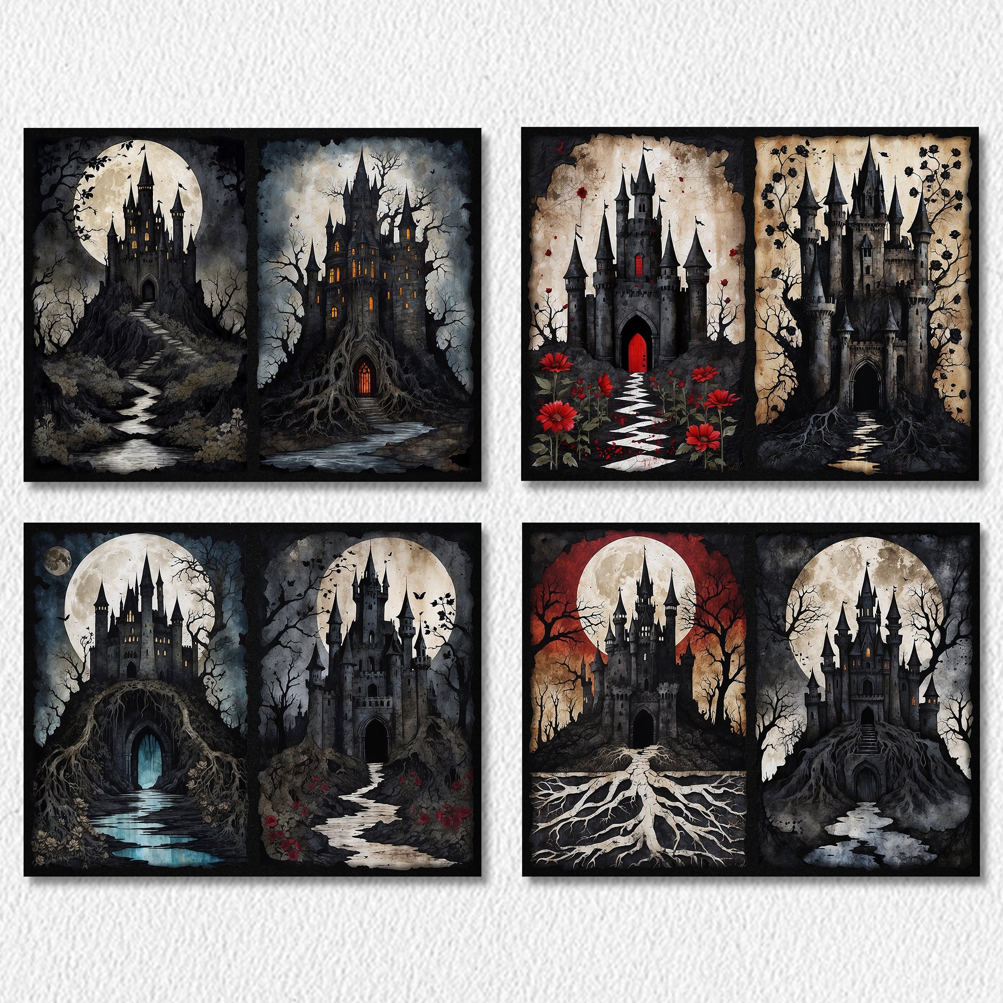 Dark Gothic Castle Junk Journal Pages, Gothic Castle Journal Scrap ...