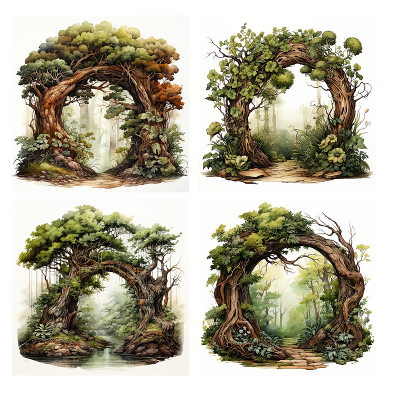 Forest Arches Watercolor, 24 Watercolor Arches Forest, Tree Arches ...