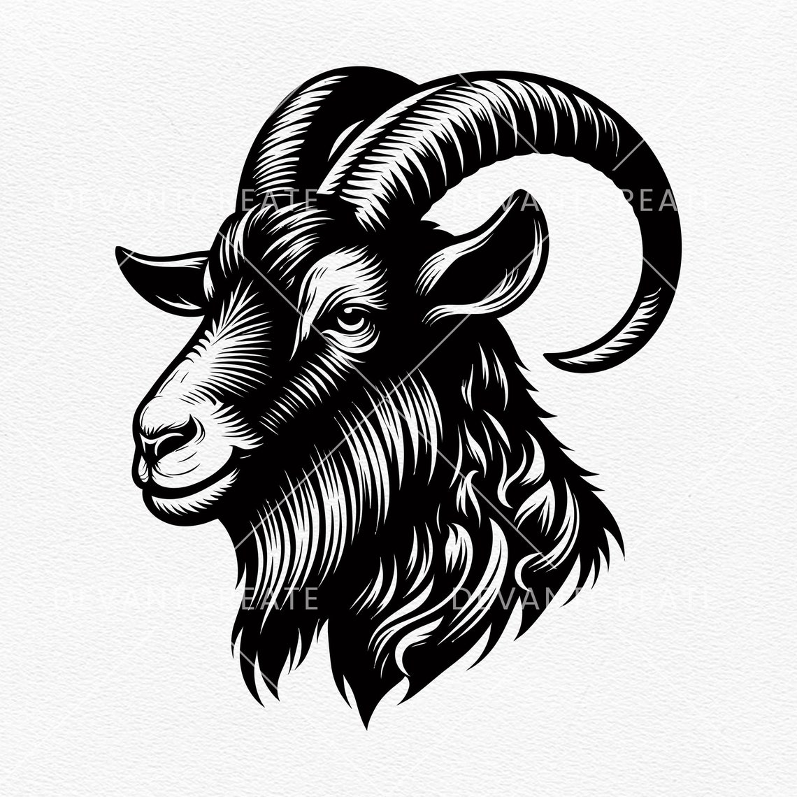 Goat SVG, Goat Head Svg, Goat Bundle Svg, Goat Face Silhouette SVG PNG ...