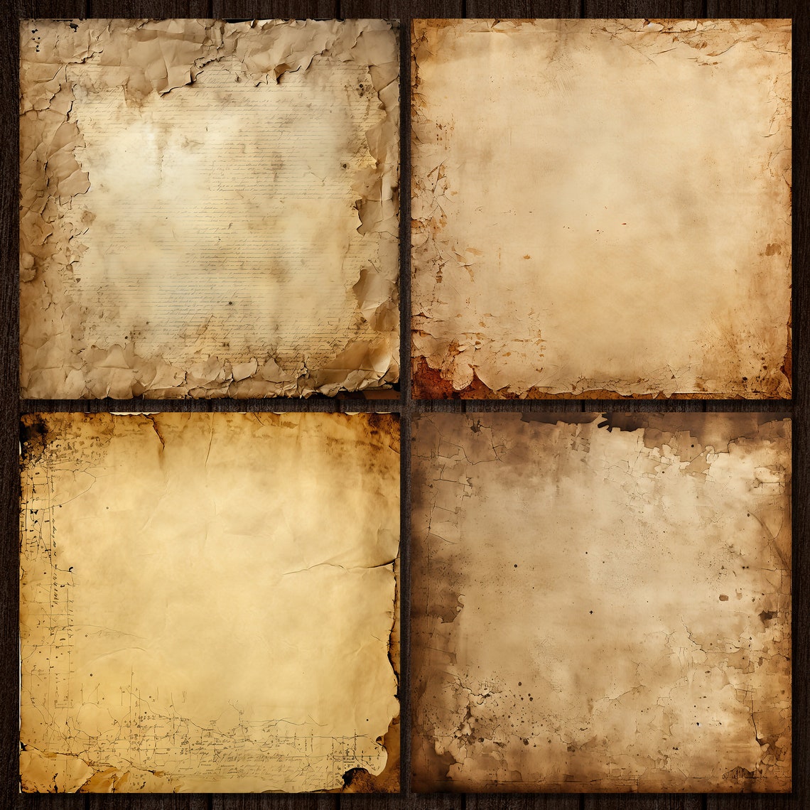 Grunge Old Paper Textures: Digital Scrapbook Pages (digital Download ...