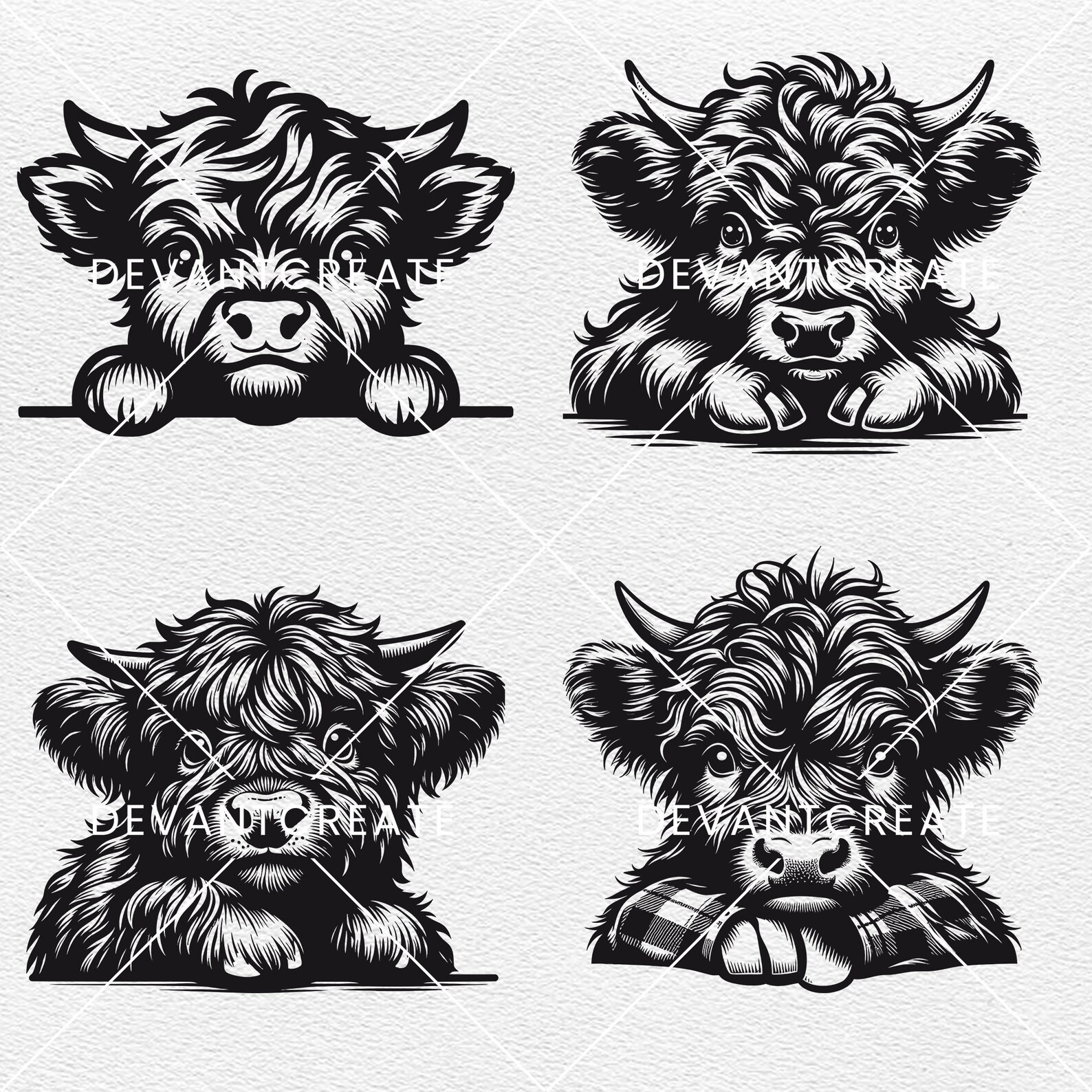 Cute Highland Cow SVG, Baby Cow Svg, Cute Baby Cow, Peeking Highland ...