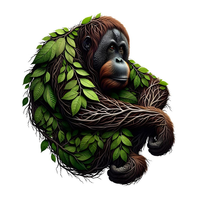 Orangutan Clipart Bundle: Jungle Wildlife PNG (digital Download) - Etsy