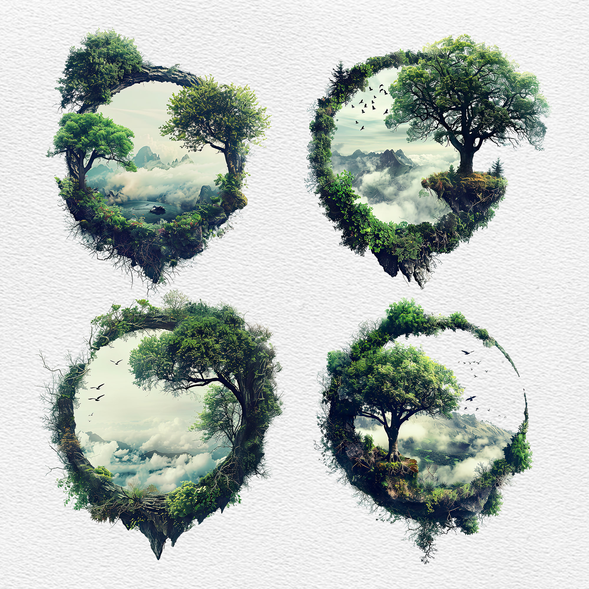Nature Trees, 21 Circle Tree Clipart, Nature Scenery Clipart, Enchanted ...