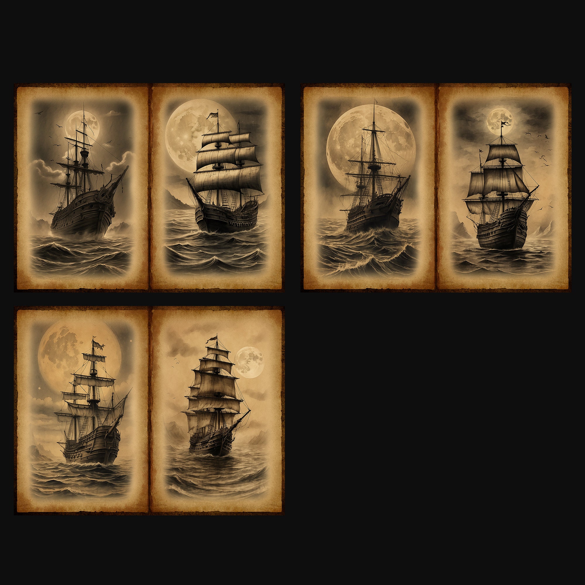 Pirate Ship Junk Journal Pages: Vintage Nautical Ephemera (digital ...