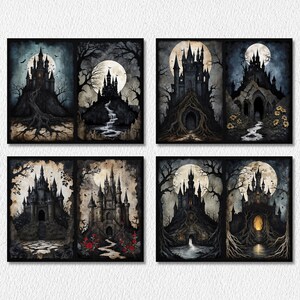 Dark Gothic Castle Junk Journal Pages: Collage Paper (digital Download ...