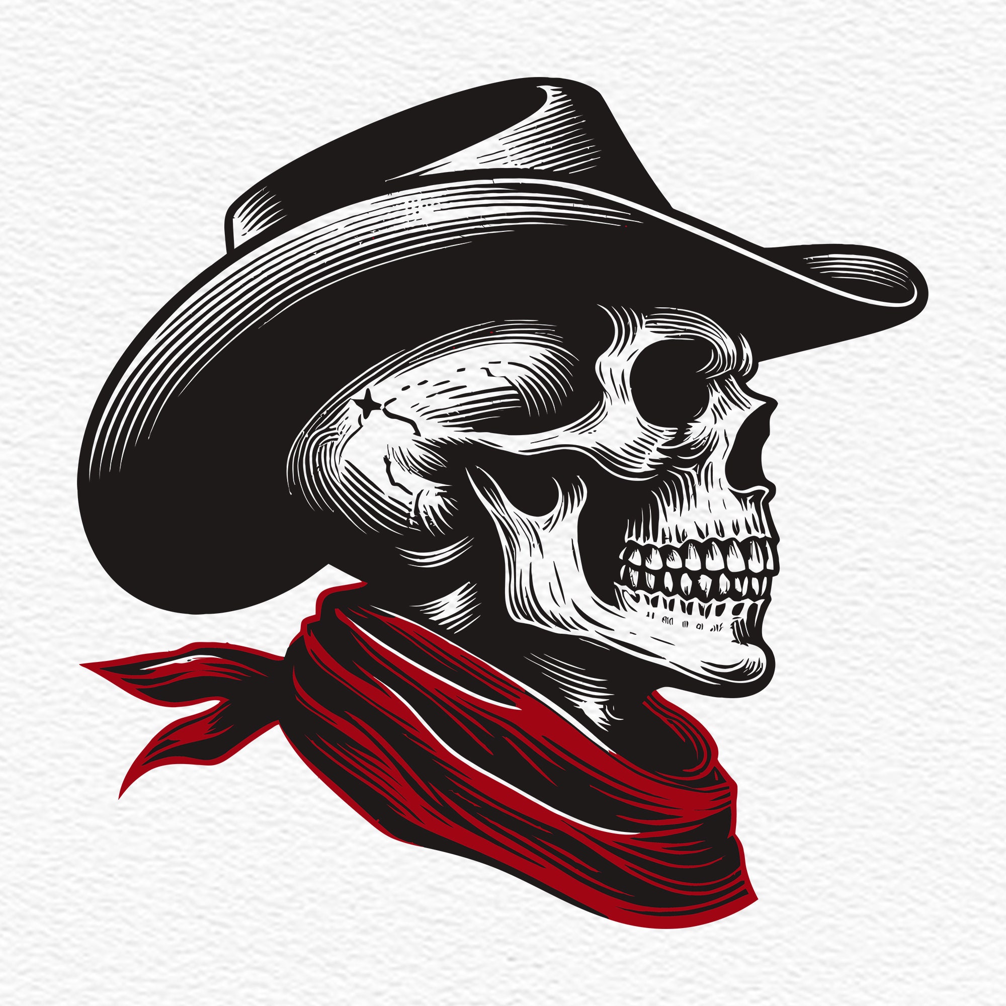 Western Cowboy Skull SVG, Skull Svg, Cowboy Skull, Western Skull SVG ...