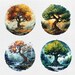 Trees Watercolor, 121 Tree Watercolor, Circle Trees Bundle Clipart ...