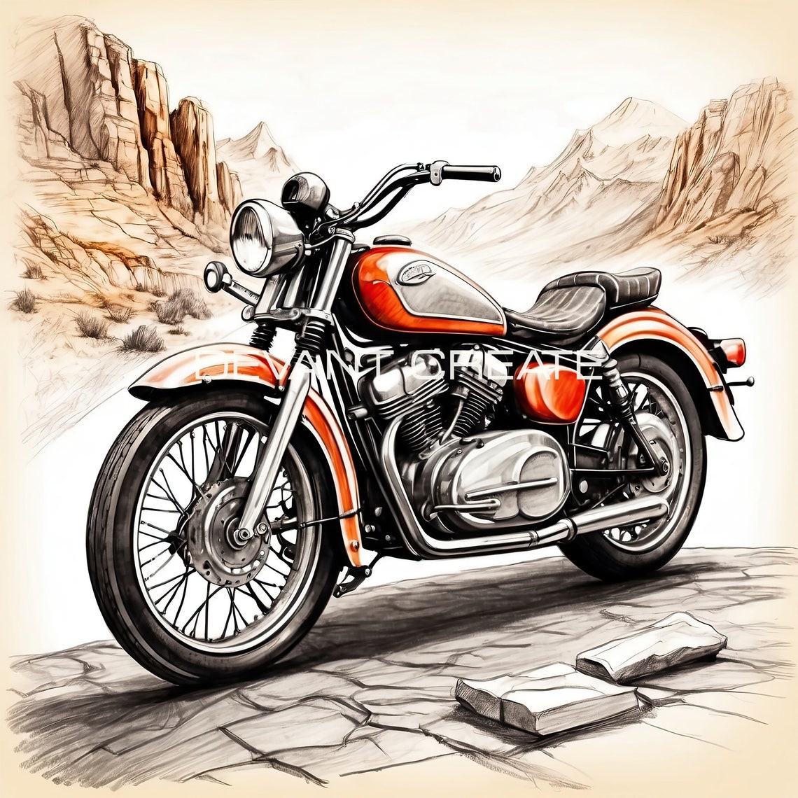 18 Old Motorcycle Clip Art, Classic Motorcycle Clipart, Old Motorcycle, Motorbike - Etsy