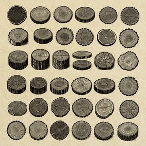 Tree Stump SVG Bundle: Rustic Wood Slice Clipart (200+ Designs) - Etsy