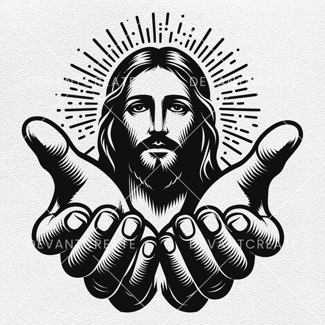 Paquete SVG de Jesús – Clipart de Jesús con los brazos abiertos ...