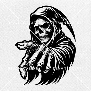 Grim Reaper Pointing Finger SVG, Ponting Finger SVG, Skeleton Pointing ...