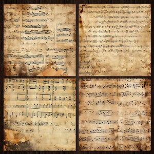 Old Sheet Music Printable Paper, Sheet Music Textures Printable ...