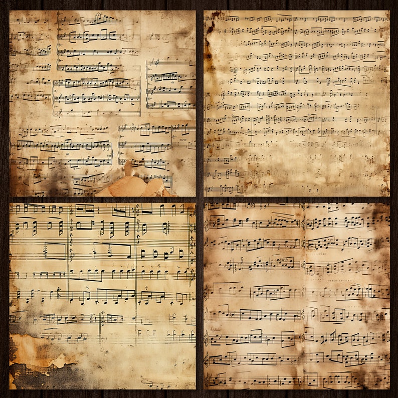 Old Sheet Music Printable Paper, Sheet Music Textures Printable ...