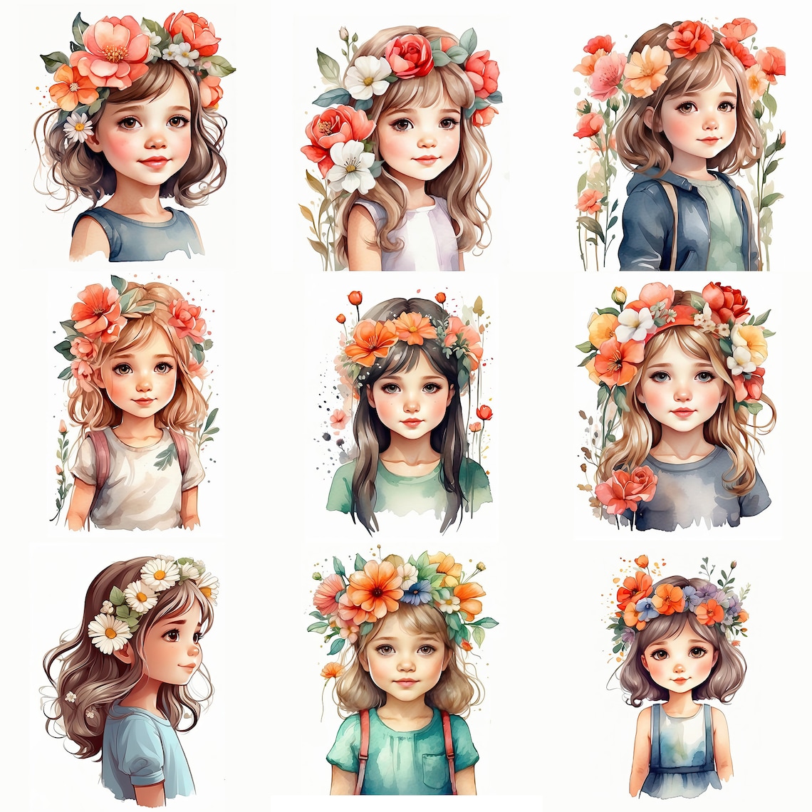 Little Girls Flowers Clipart, Little Girls , Cute Girls, Girls Flowers ...