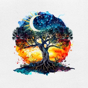 Magic Tree Watercolor, 94 Tree Watercolor, Ancient Magic Tree Bundle ...