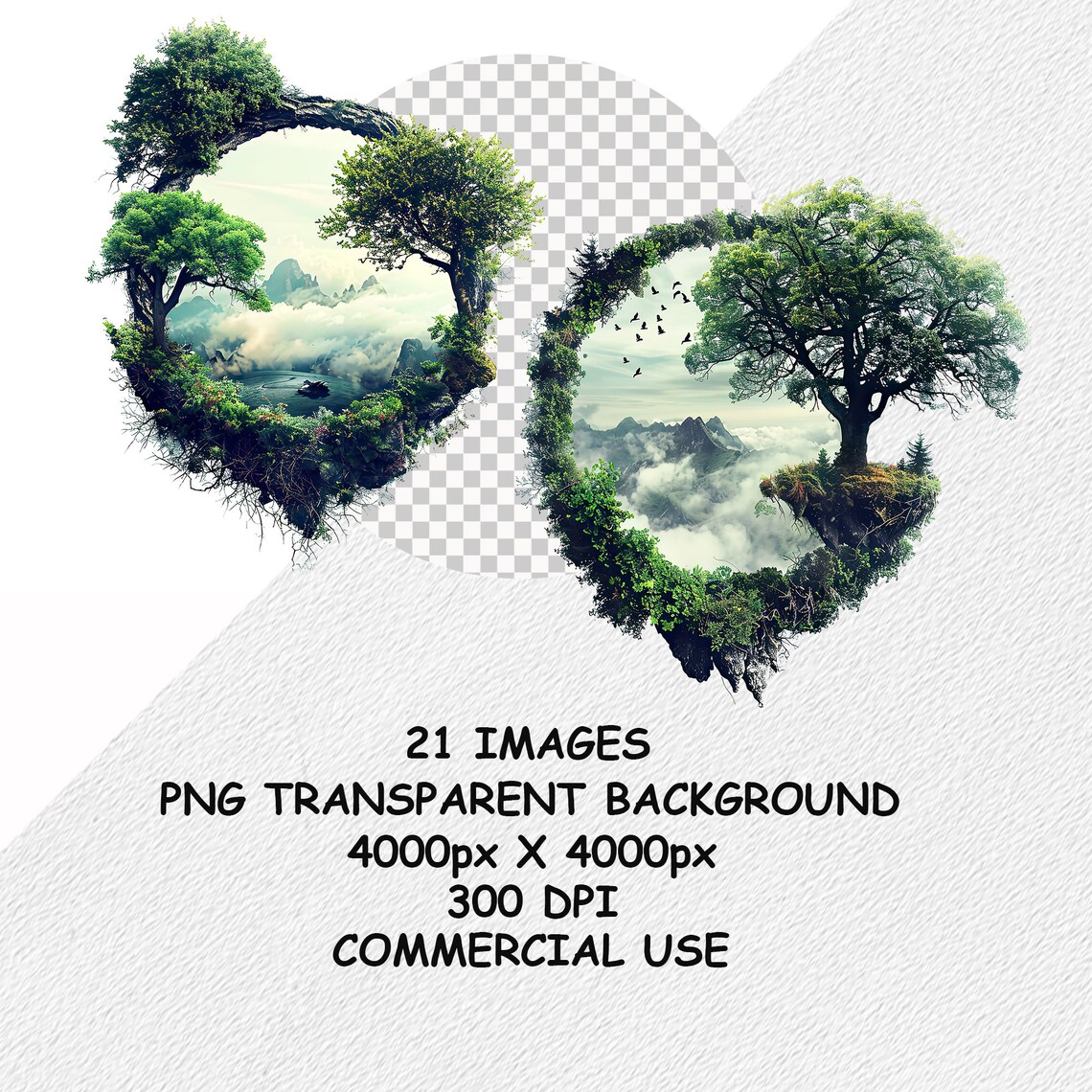 Nature Trees, 21 Circle Tree Clipart, Nature Scenery Clipart, Enchanted ...