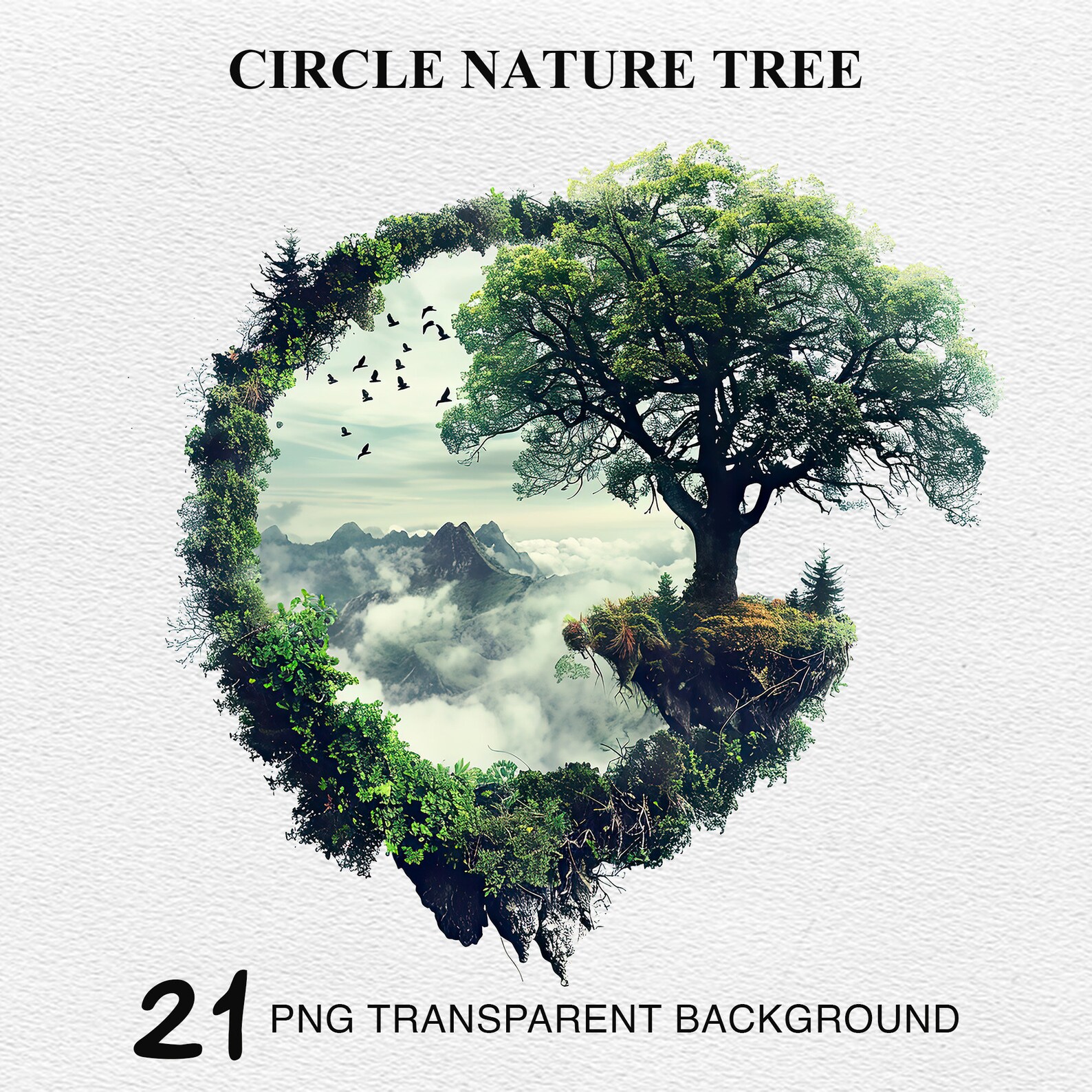 Nature Trees, 21 Circle Tree Clipart, Nature Scenery Clipart, Enchanted ...