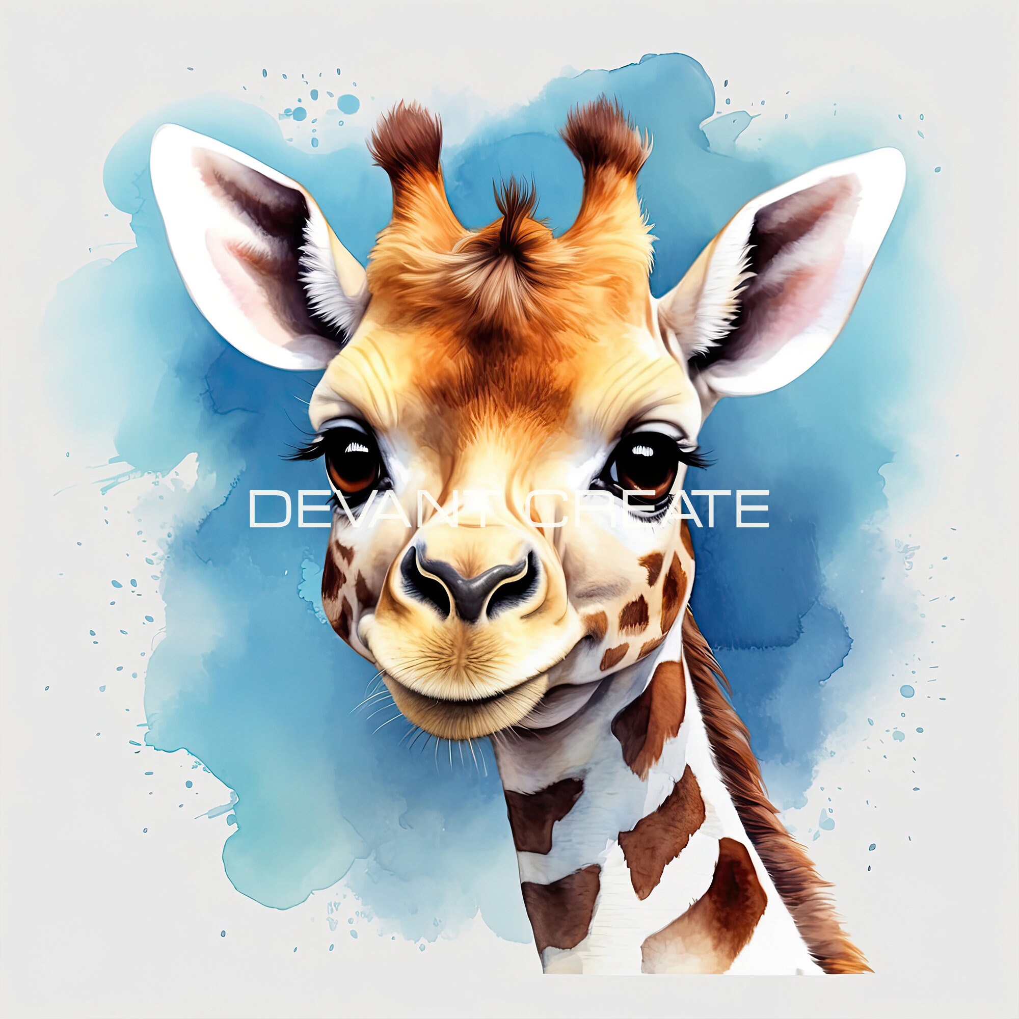 Cute Giraffe Watercolor Clipart Giraffe Head - Etsy