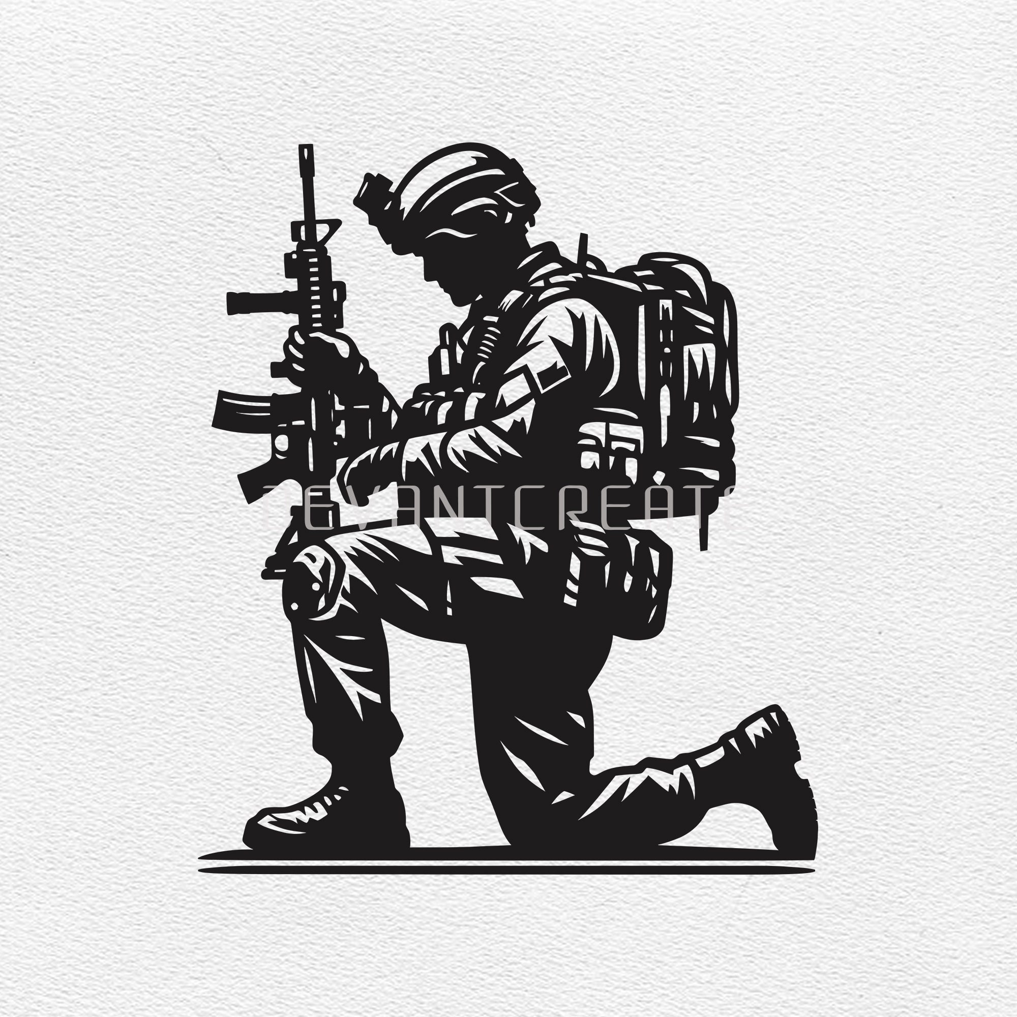 Kneeling Soldier SVG, Kneel Soldier SVG, Kneel Svg, Soldier Clipart Svg ...