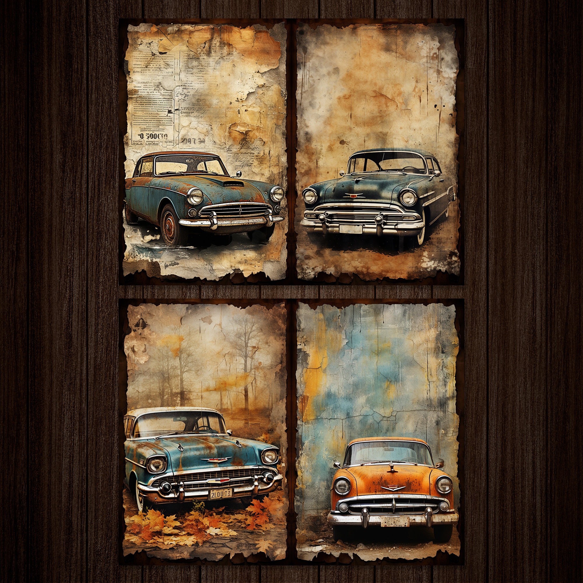 Old Classic Car Junk Journal Page, Classic Car, Old Car, Old Classic ...