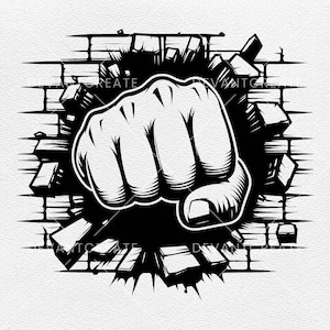 Fist Punch Through Wall SVG Clipart (digital Files) - Etsy
