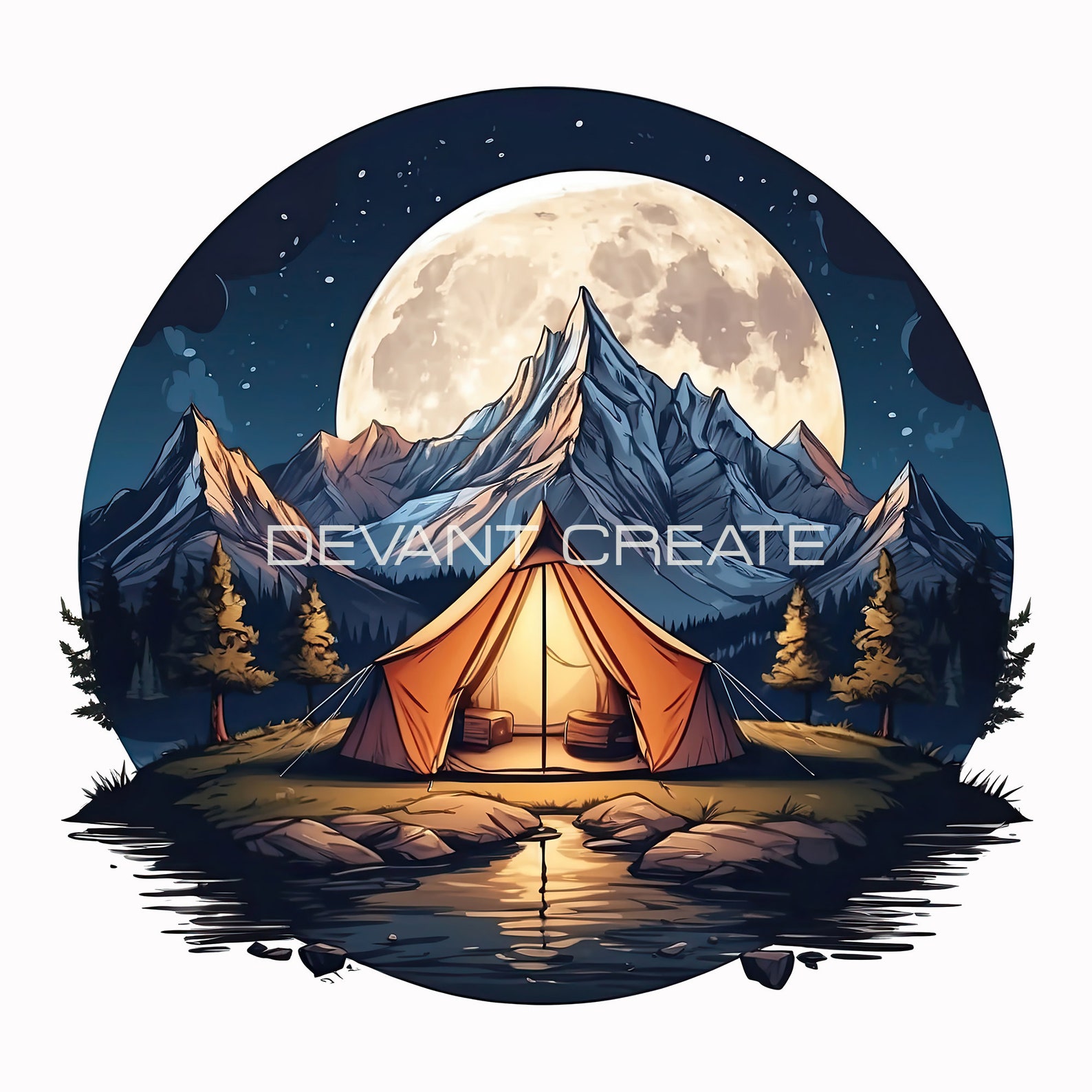 Mountain Camping, Camping Clipart - Etsy
