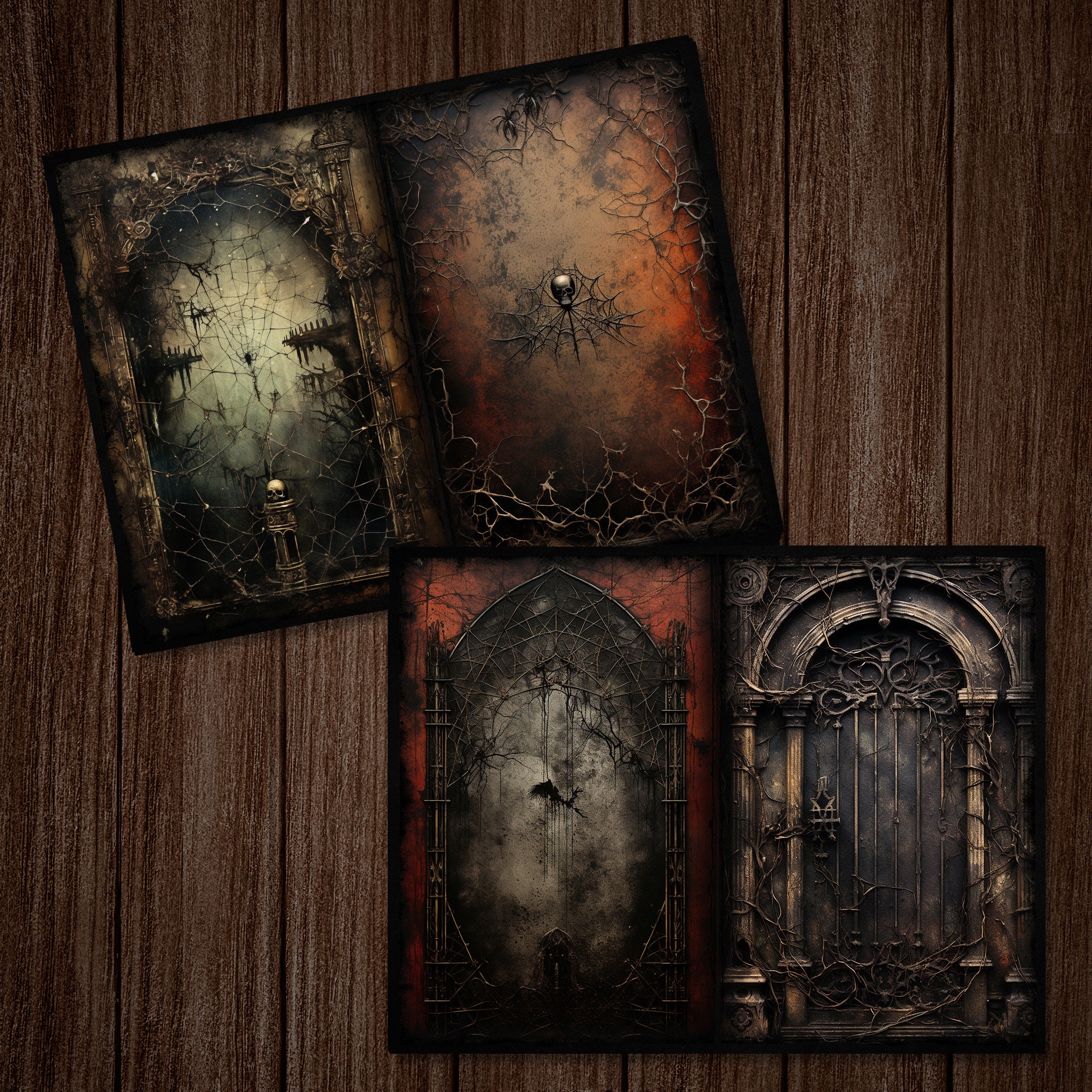 Dark Forest Gate Junk Journal Page, Gothic Forest Gate, Dark Gates ...