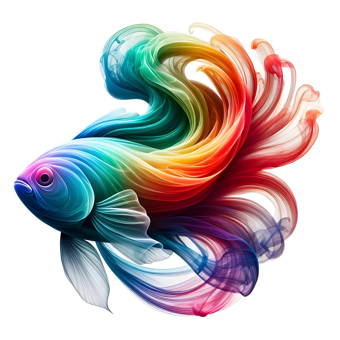 Beauty Fish Clipart, Majestic Fish, Vibrant Fish, Aquatic Life - Etsy