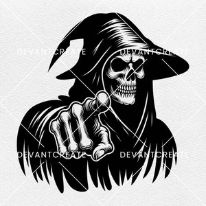 Grim Reaper Pointing Finger SVG, Ponting Finger SVG, Skeleton Pointing ...