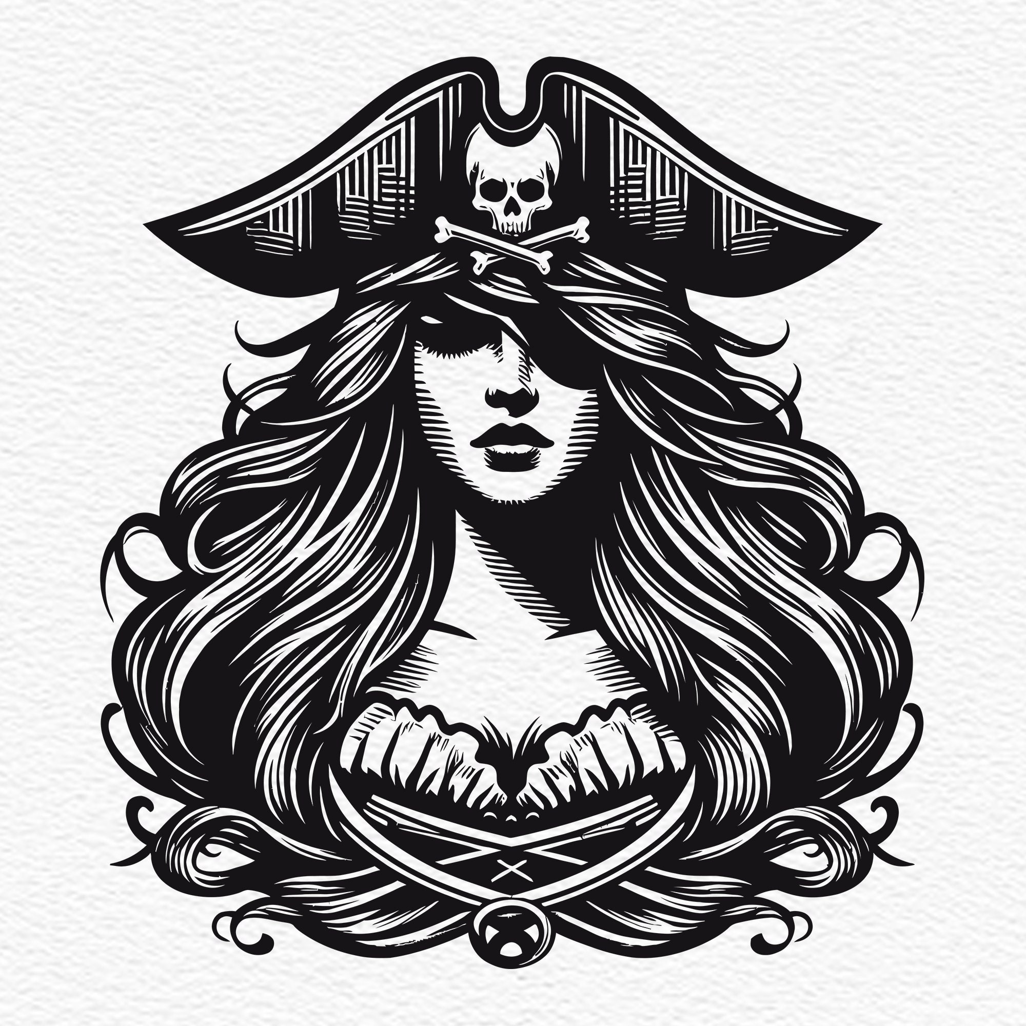 Pirates SVG, Old Man Pirate Svg, Pirate Woman Svg, Lady Pirate, Face of ...