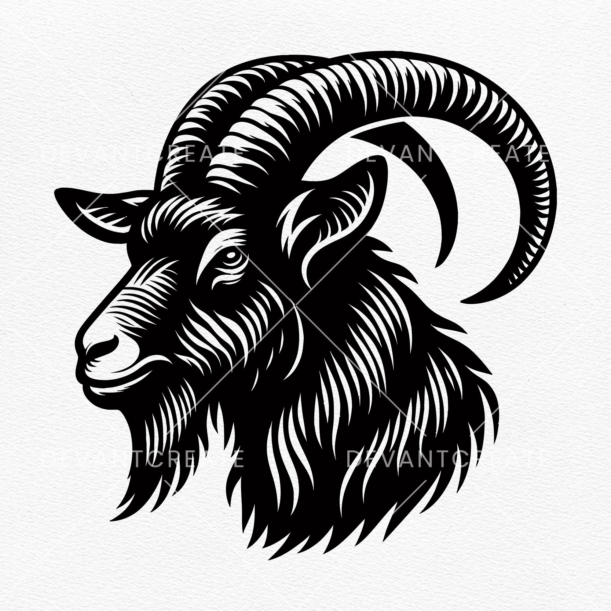 Goat SVG, Goat Head Svg, Goat Bundle Svg, Goat Face Silhouette SVG PNG ...