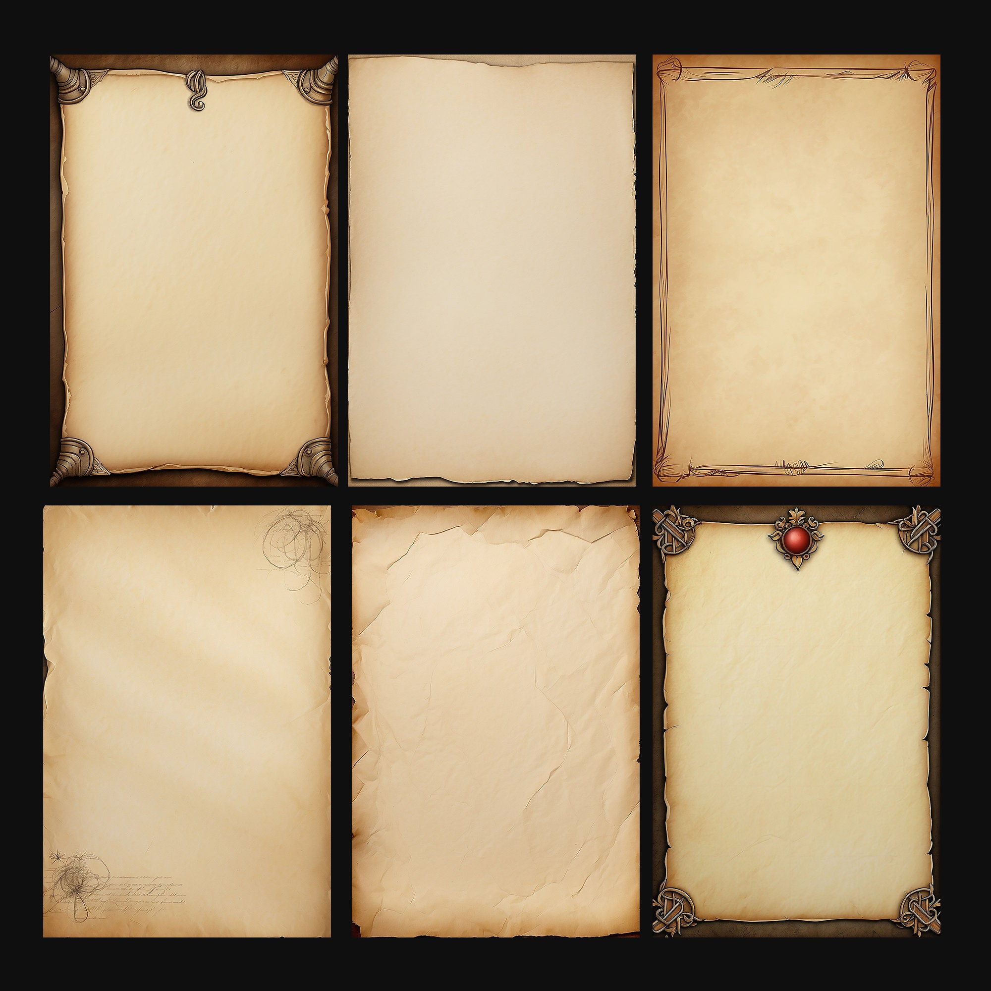 Ancient Parchment Paper: 40 Vintage Letter Pages (digital Download) - Etsy