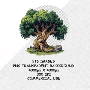 Trees Watercolor, 216 Tree Watercolor, Medieval Trees Bundle Clipart ...