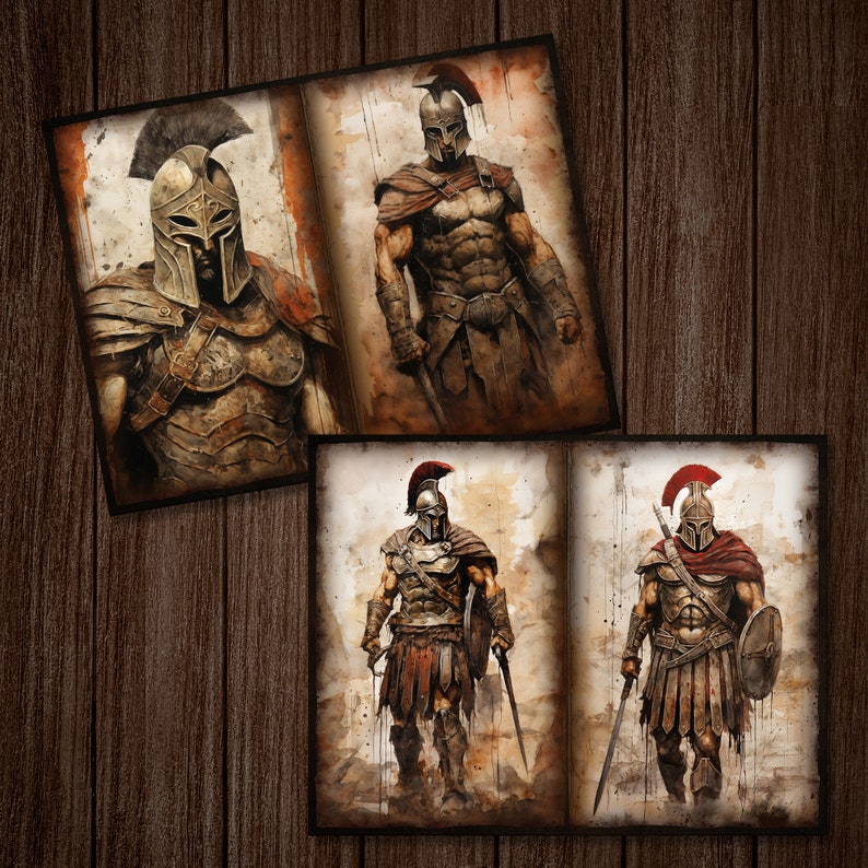 Ancient Spartan Warriors Junk Journal Pages (digital Paper) - Etsy