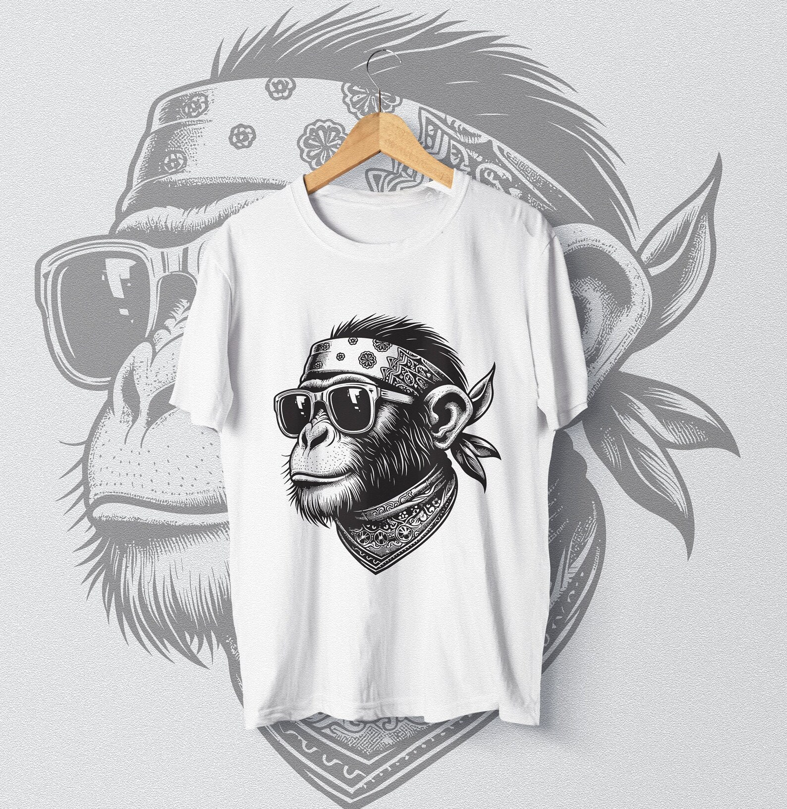 Monkey Rock Star SVG, Monkey Head Svg, Funky Monkey Svg, Cool Monkey ...