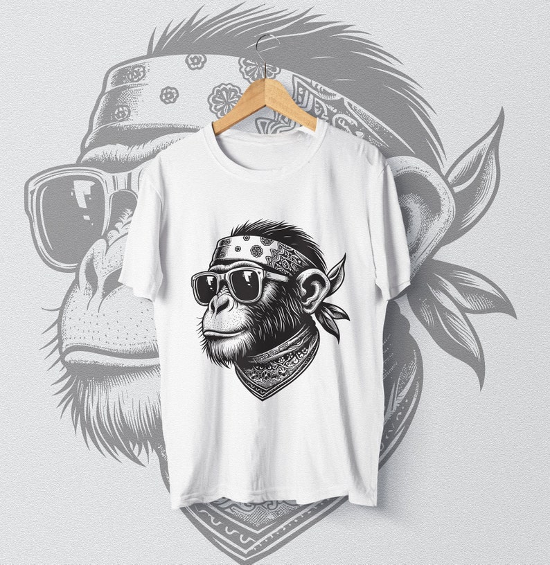 Monkey Rock Star SVG, Monkey Head Svg, Funky Monkey Svg, Cool Monkey ...