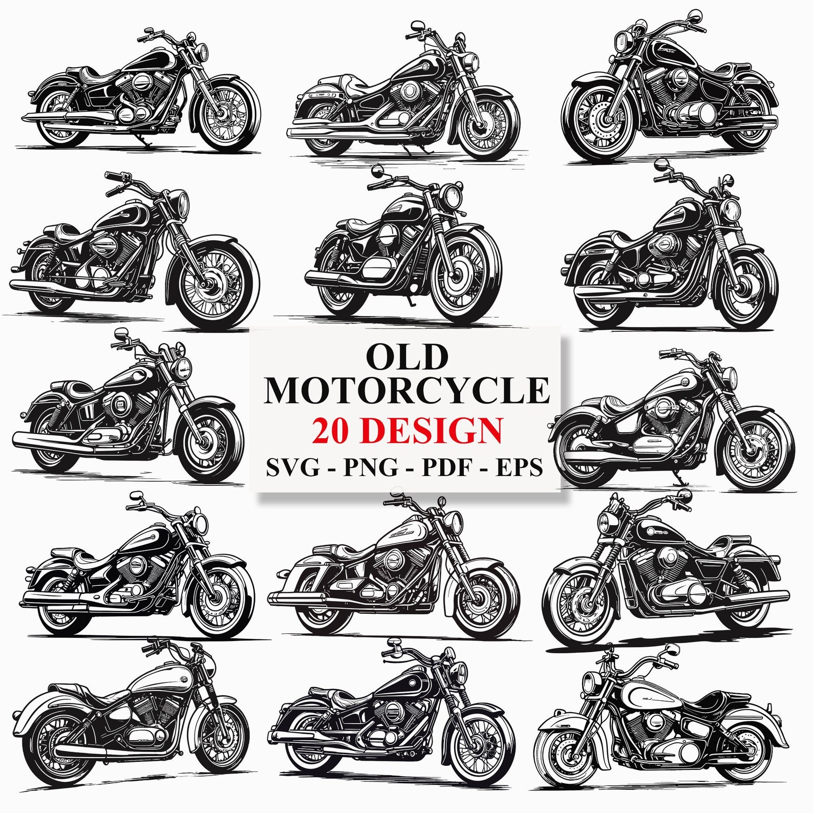 Old Motorcycle SVG Bundle, Motorbike Svg, Motorcycle Clipart, Motorbike ...