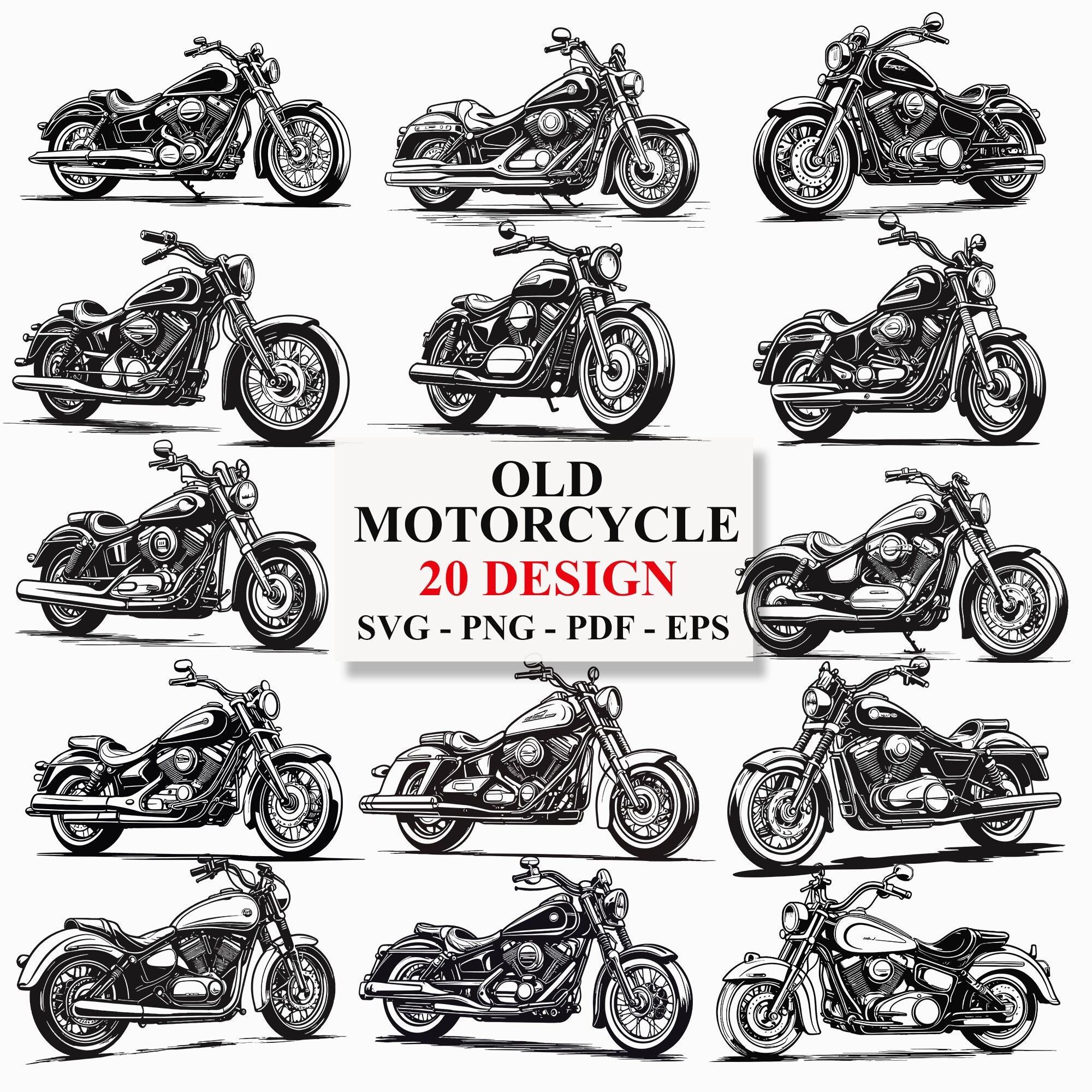 Old Motorcycle SVG Bundle, Motorbike Svg, Motorcycle Clipart, Motorbike ...