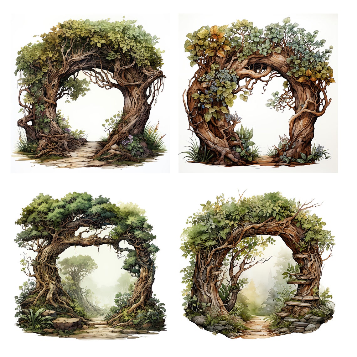 Forest Arches Watercolor, 24 Watercolor Arches Forest, Tree Arches ...