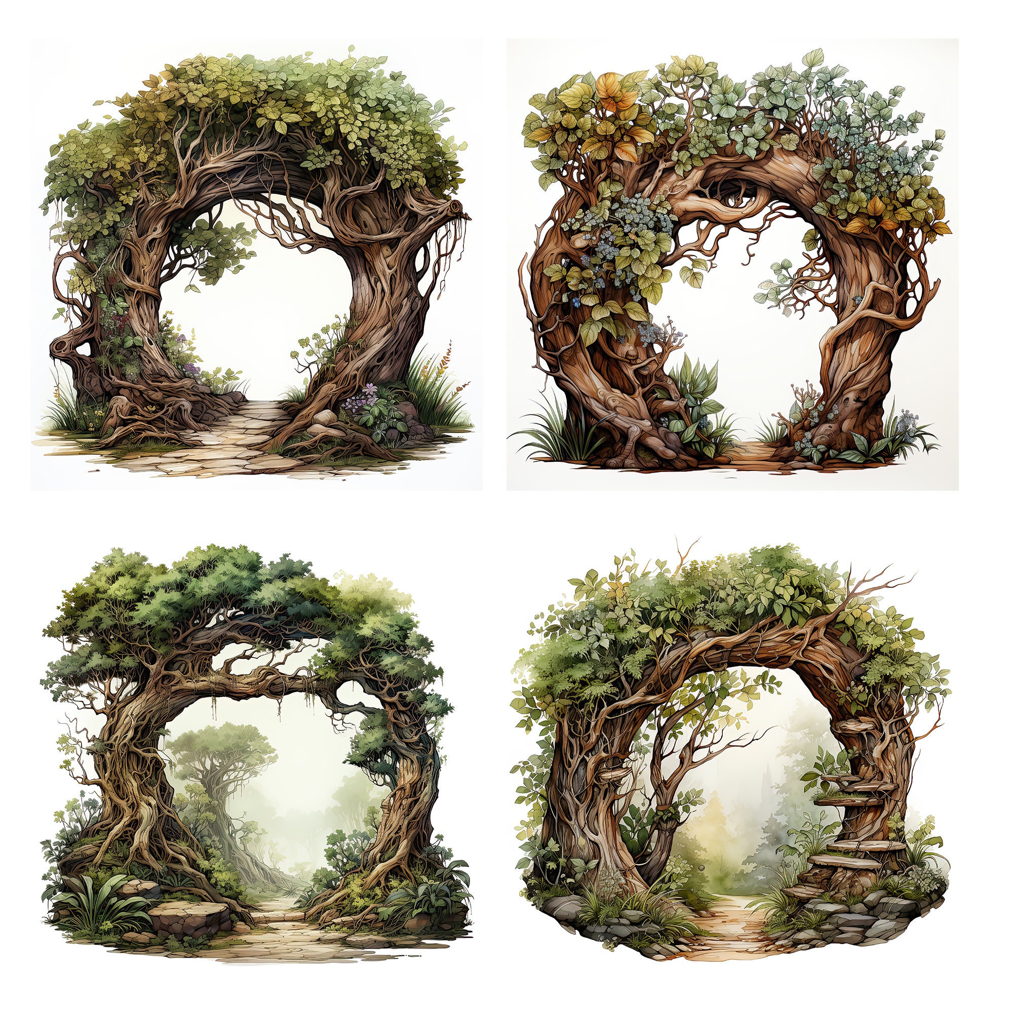 Forest Arches Watercolor, 24 Watercolor Arches Forest, Tree Arches ...