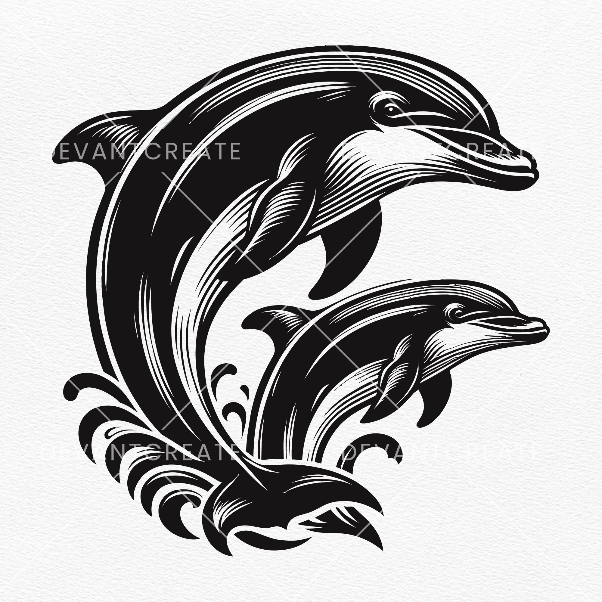 Dolphin SVG, Dolphin Bundle Svg, Dolphin Ocean Scene Svg, Dolphin ...