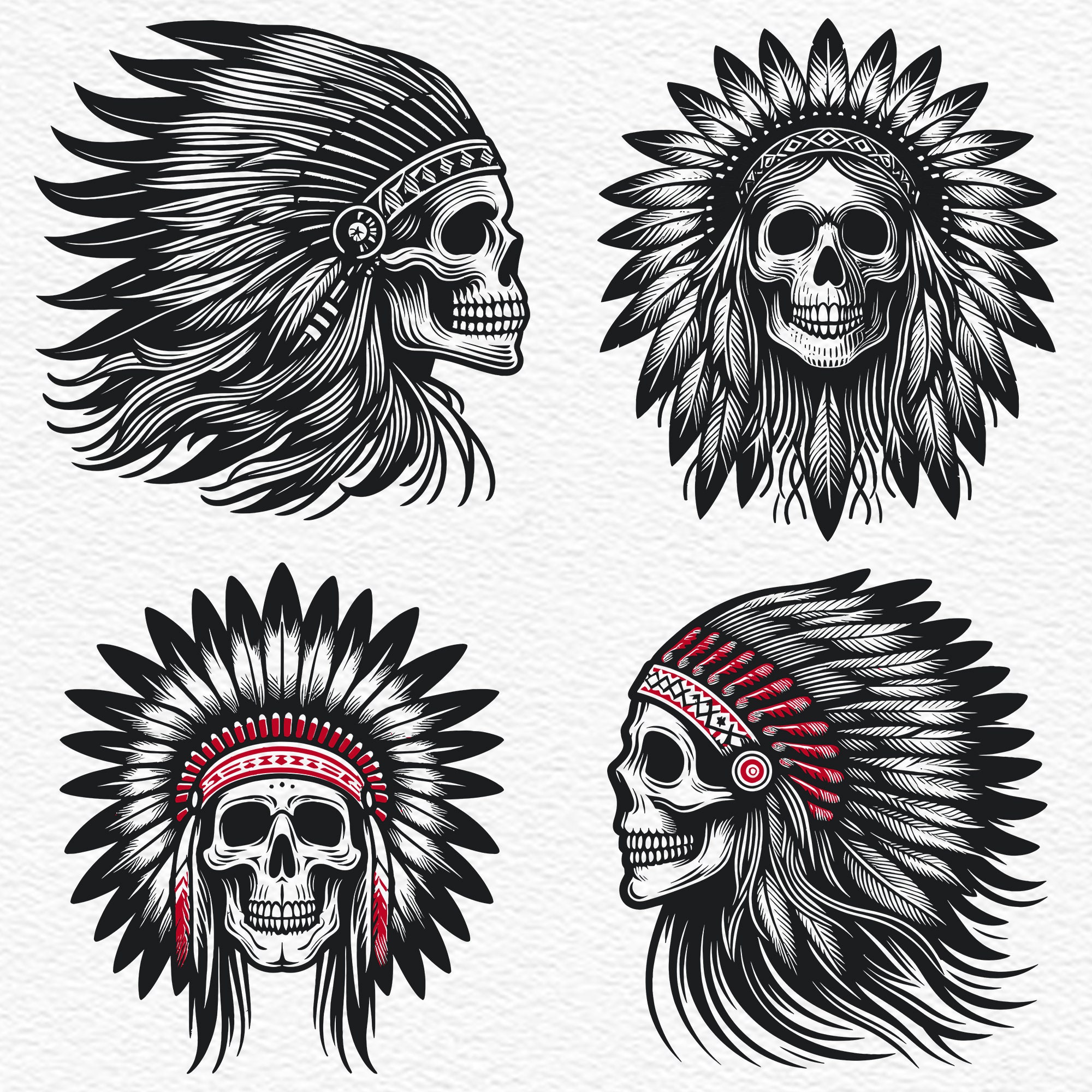 Native American Skull SVG, Native Head Skull Svg, Native Svg, Native ...
