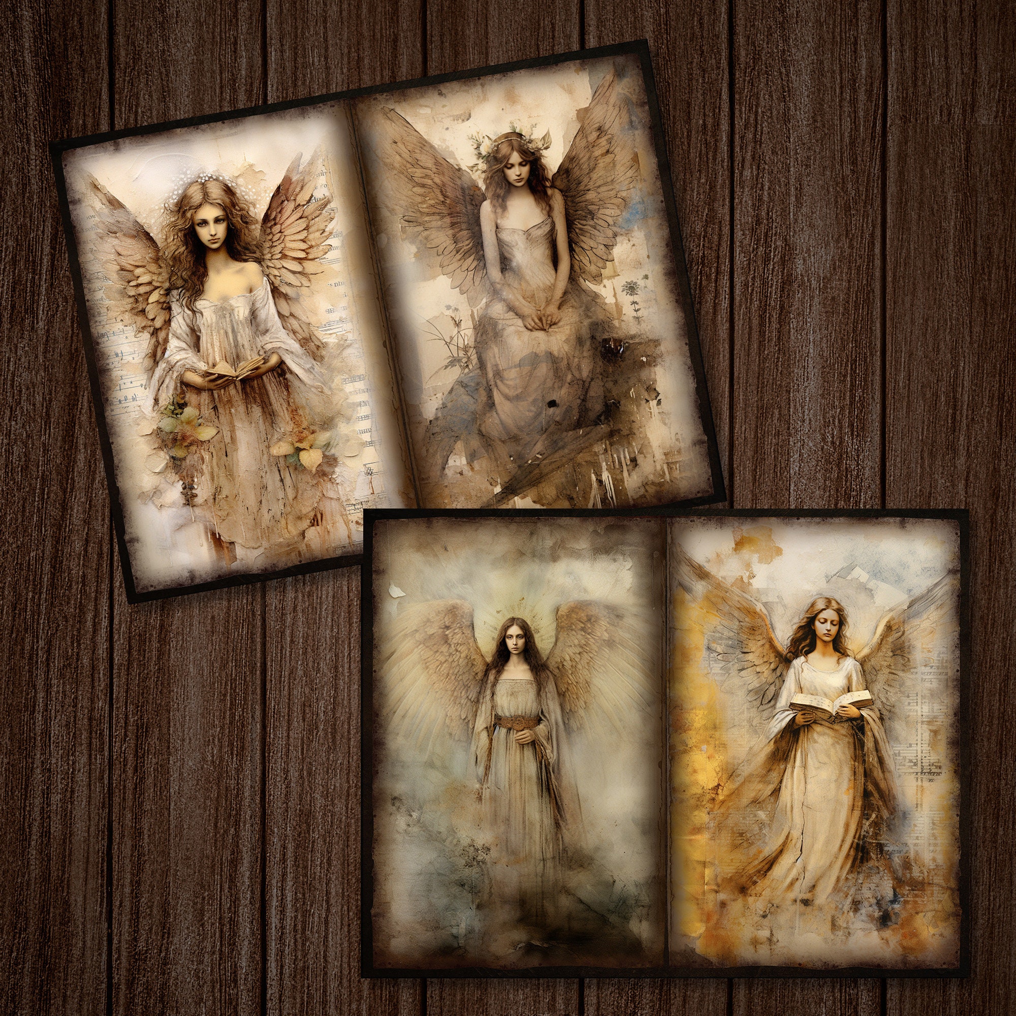 Beauty Angel Junk Journal Pages, Heavenly Angel, Angels Printable ...