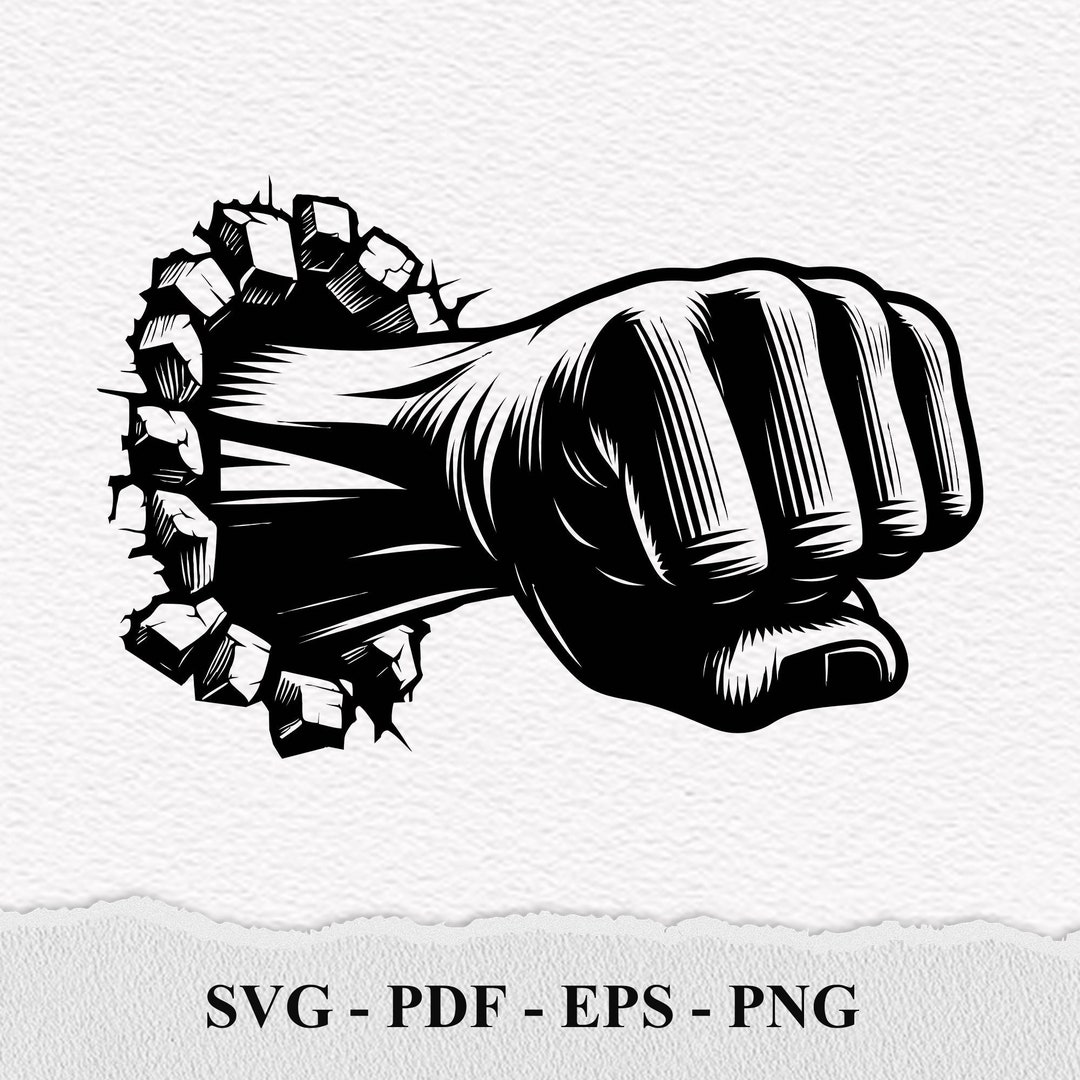 Fist Punch SVG, Smash Punch SVG,, Hand Punch Svg, Cracked Wall, Hand ...