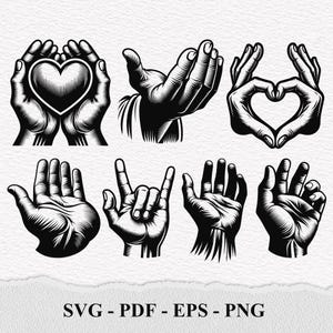 Hand Gesture SVG, Various Hand Gesture, Love Gesture Hand, Rockstar ...