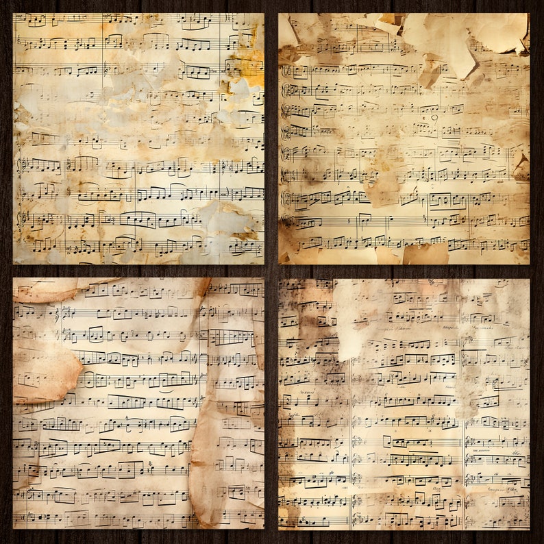 Old Sheet Music Printable Paper, Sheet Music Textures Printable ...